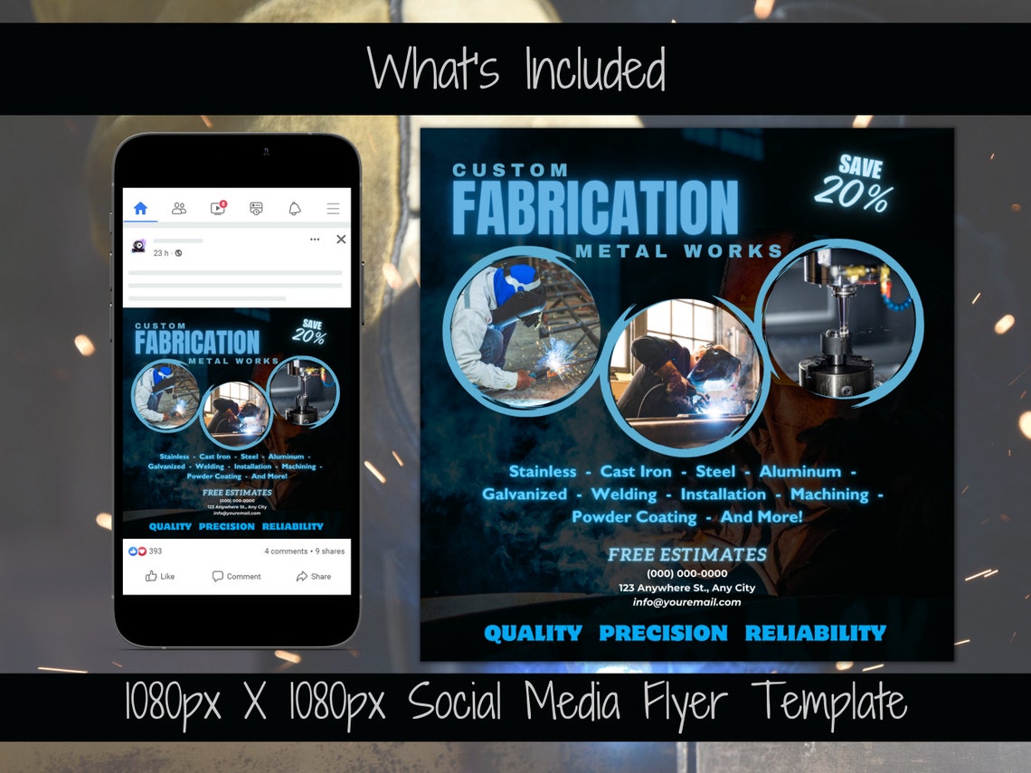 Metal Fabrication Flyer Template, Welding & Machining Services ...
