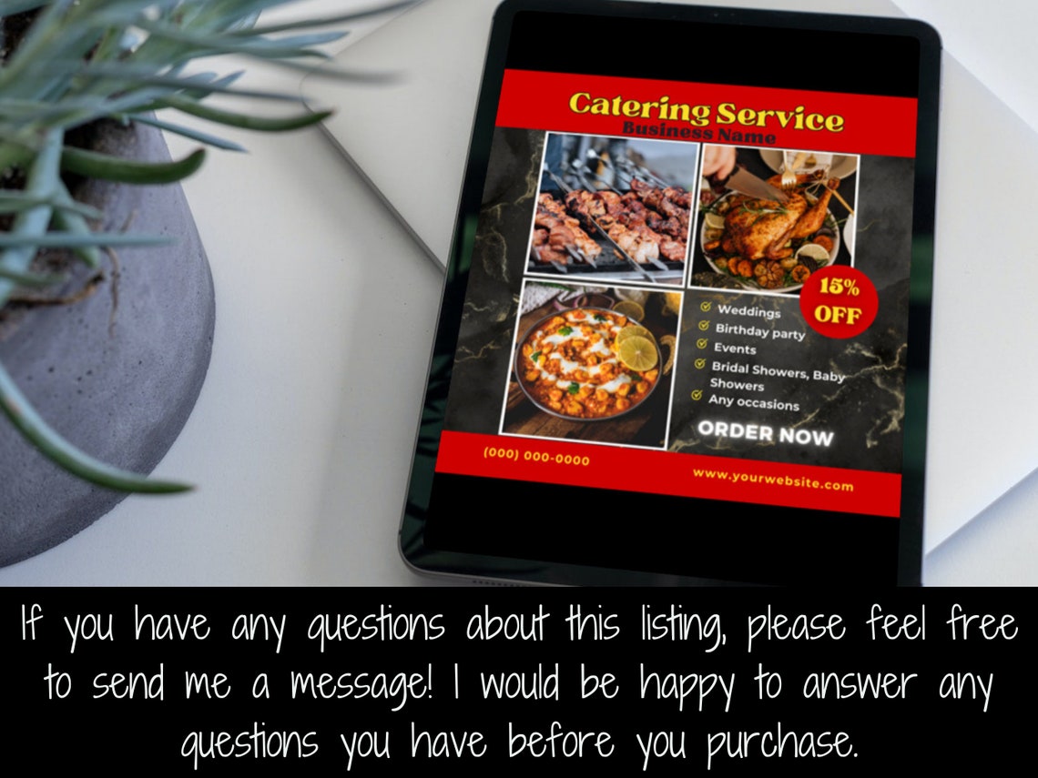 Editable Catering Services Flyer Template for Social Media Cater ...