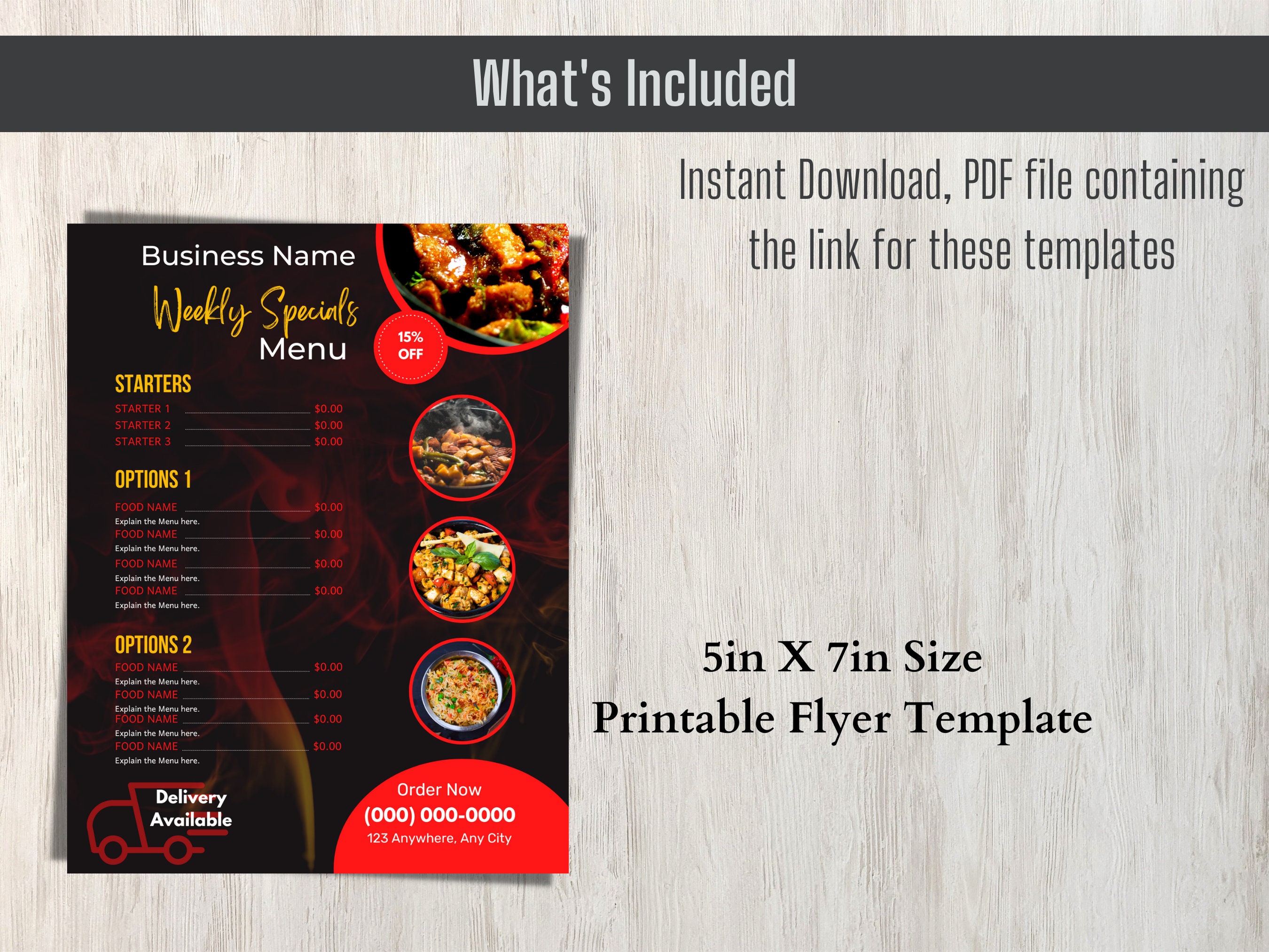 Editable Flyer Template Weekly Specials Food Menu Restaurant Menu ...