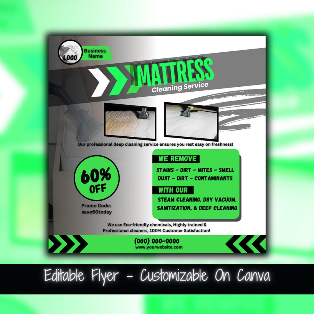 Mattress Cleaning Service Flyer Template Mattress Deep Cleaning ...