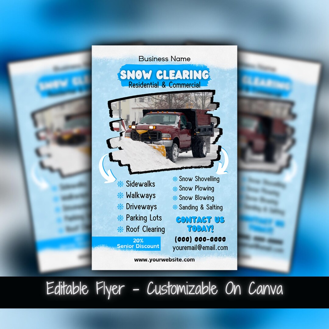 Printable Snow Clearing Flyer Template Snow Removal Service Flyer Snow ...