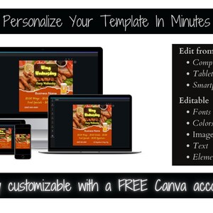 Wing Wednesday Social Media Flyer Bar and Grill Flyer Wing Specials ...