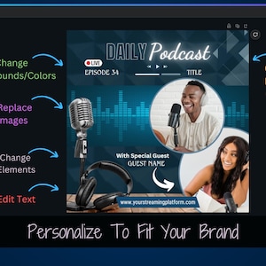Podcast Flyer Social Media Promo Template for Podcasters Talk Show ...