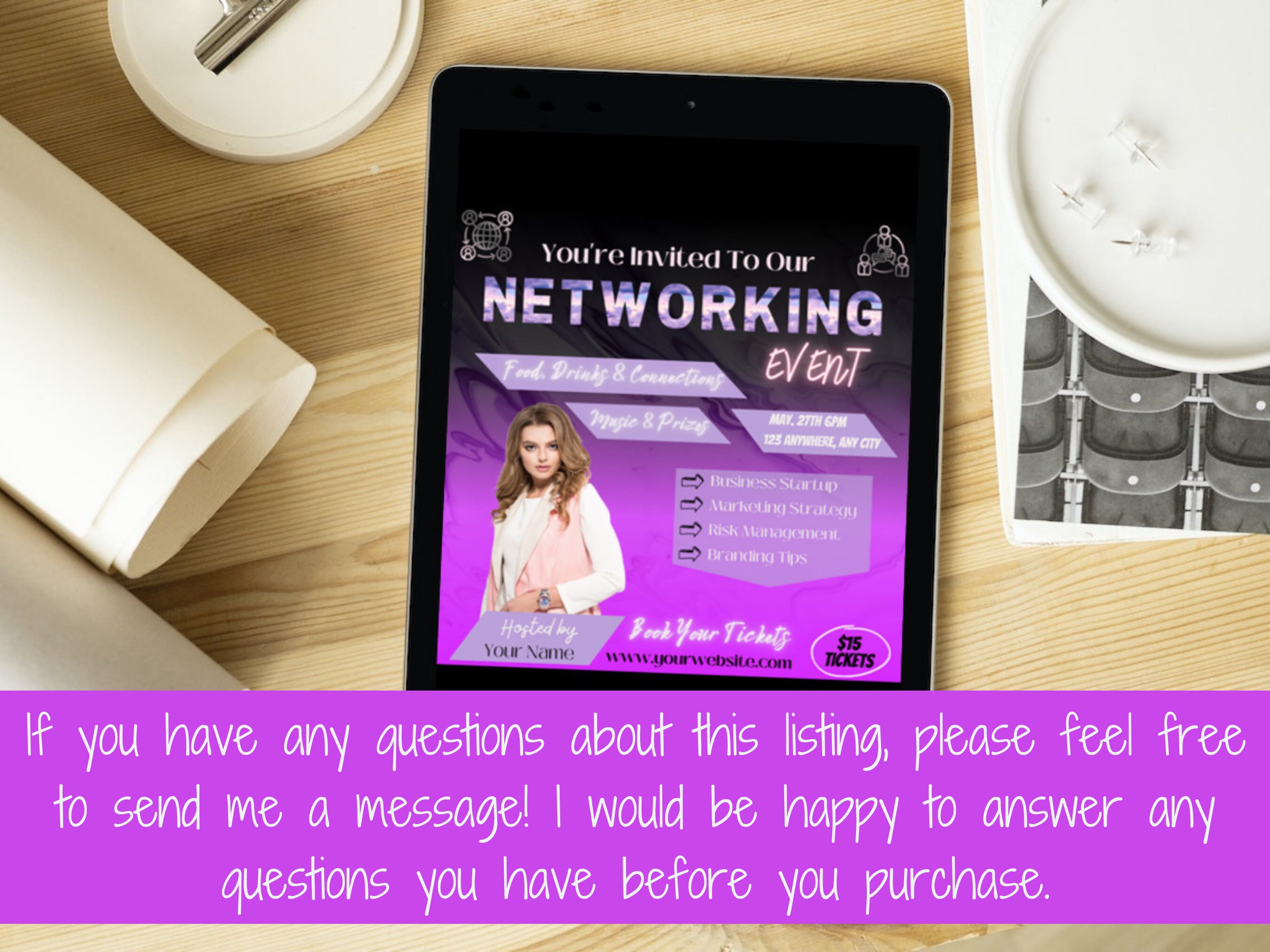 Editable Flyer Template Networking Social Media Post Template Business ...