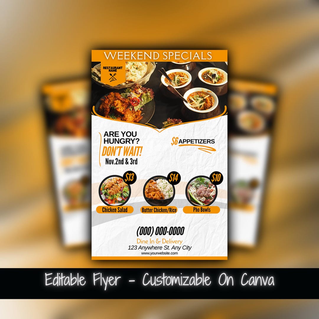 Printable Weekend Specials Flyer Template Food Specials Flyer ...