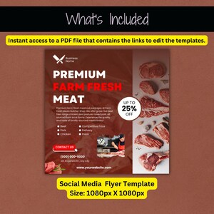 Farm Fresh Meats Social Media Flyer Template Butcher Shop Flyer ...