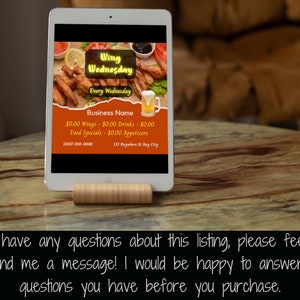 Wing Wednesday Social Media Flyer Bar and Grill Flyer Wing Specials ...