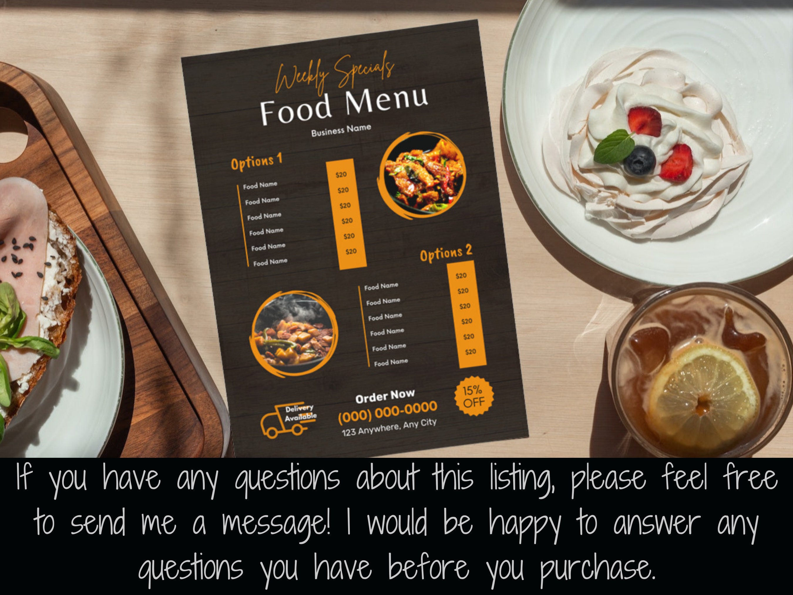 Editable Weekly Specials Flyer Template Food Menu Restaurant Menu ...