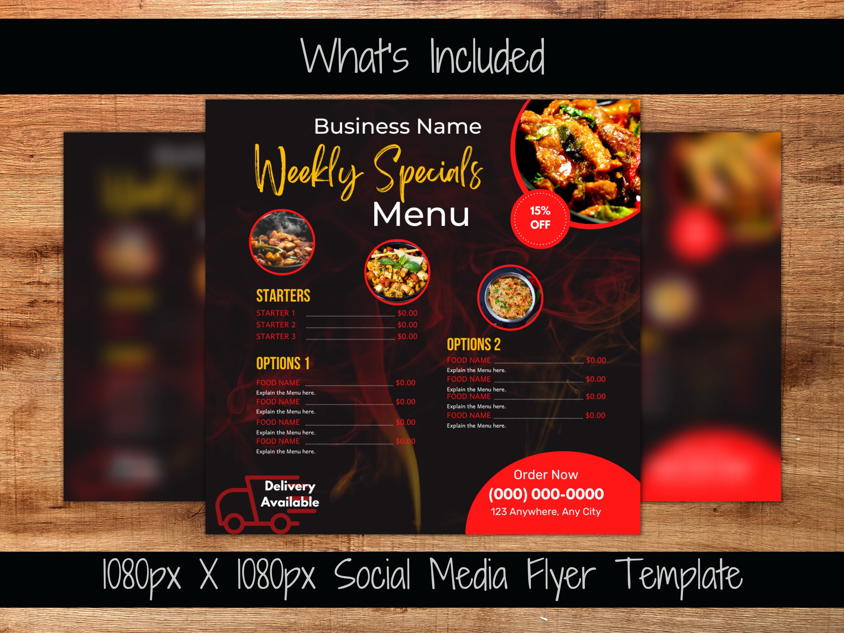 Weekly Specials Menu Flyer Template Editable Restaurant Food - Etsy