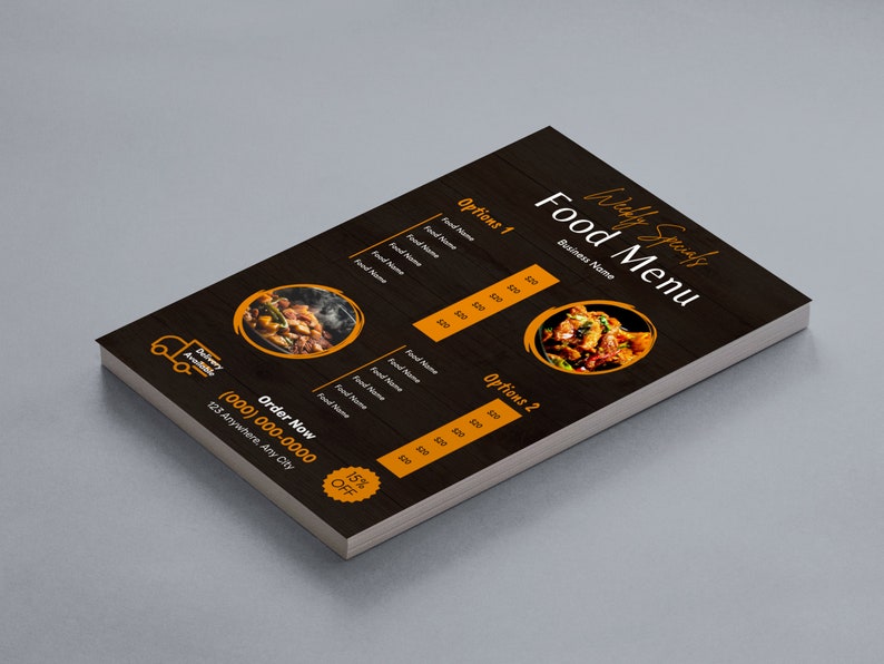 Editable Weekly Specials Flyer Template Food Menu Restaurant Menu ...