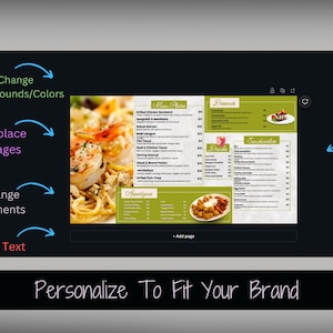 Digital Menu Display Template Static Menu Board Food Menu Monitor ...