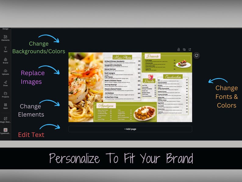 Digital Menu Display Template Static Menu Board Food Menu Monitor ...