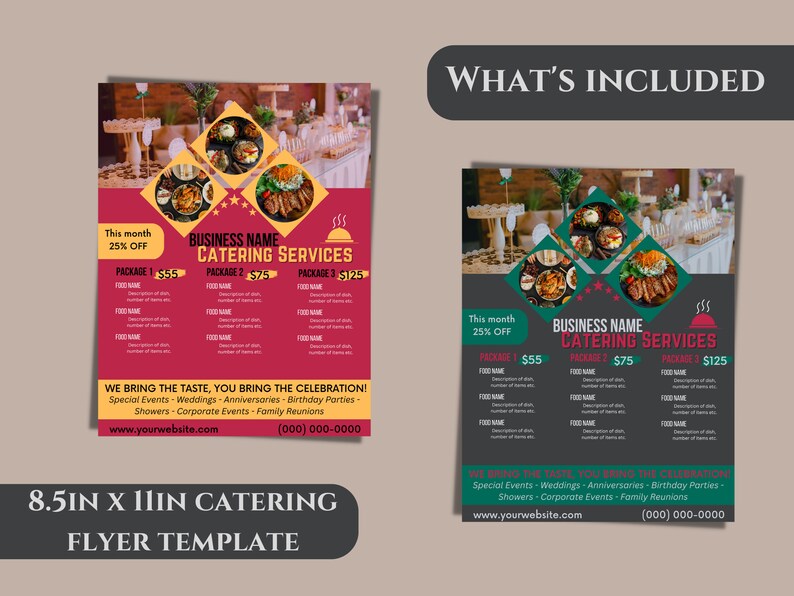 Cater Restaurant Menu Catering Flyer Template Printable Catering Flyer ...