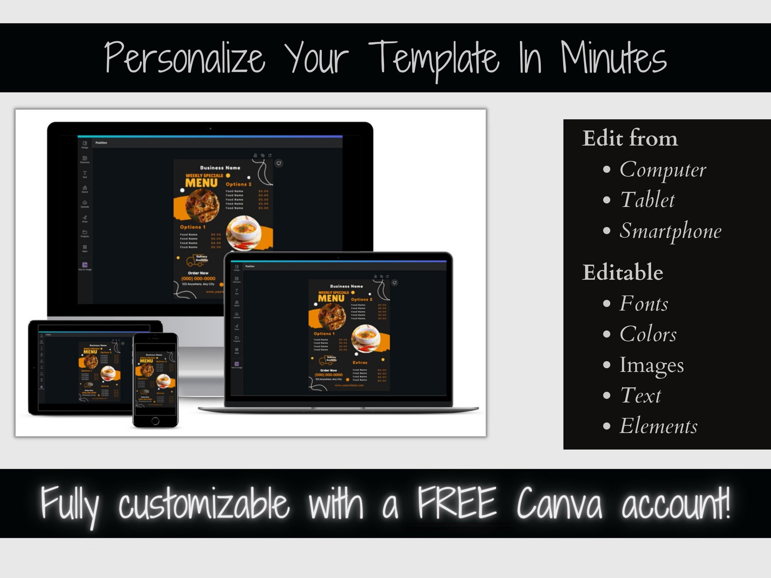 Editable Flyer Template Weekly Specials Food Menu Restaurant Menu ...