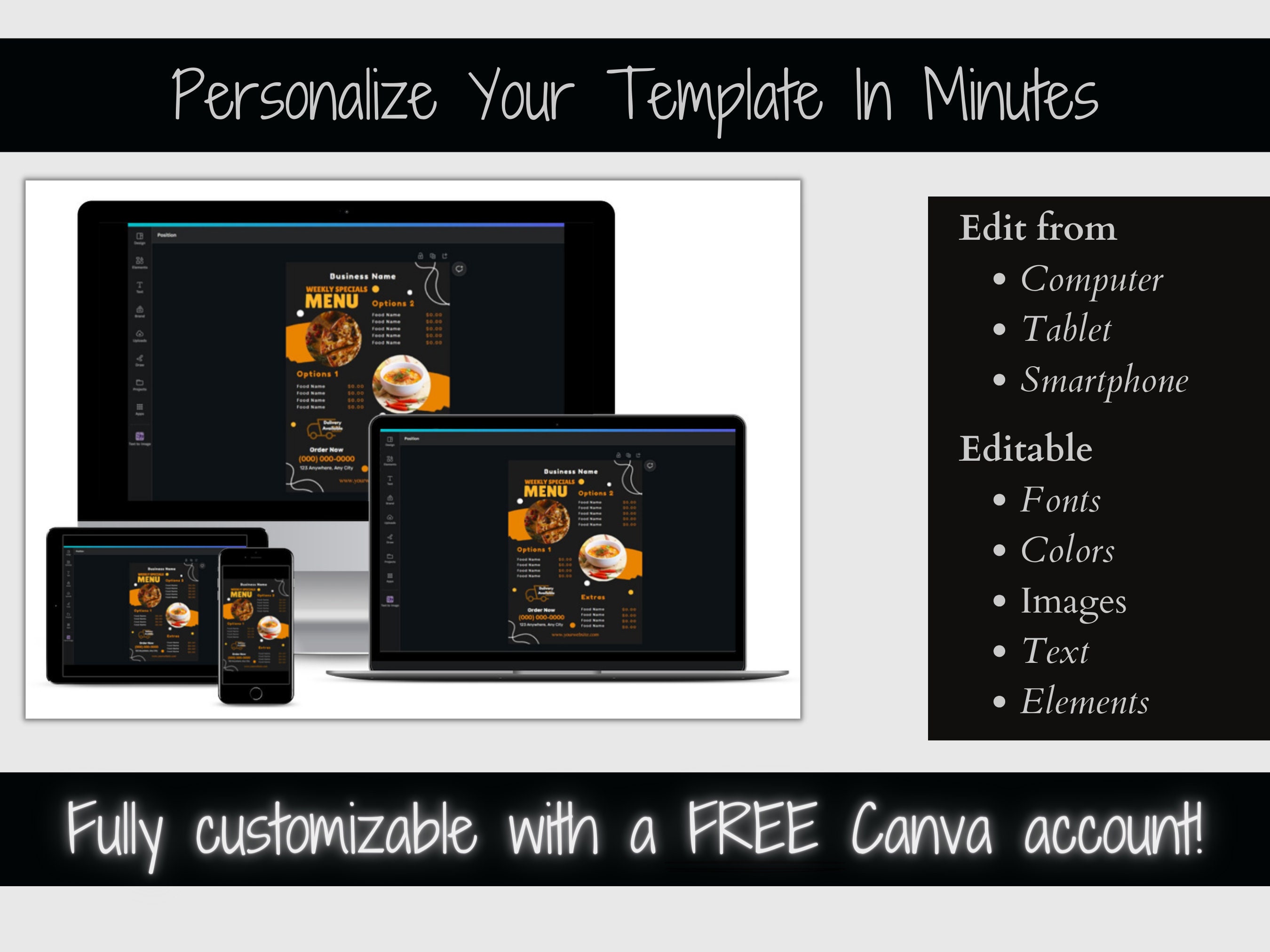 Editable Flyer Template Weekly Specials Food Menu Restaurant Menu ...