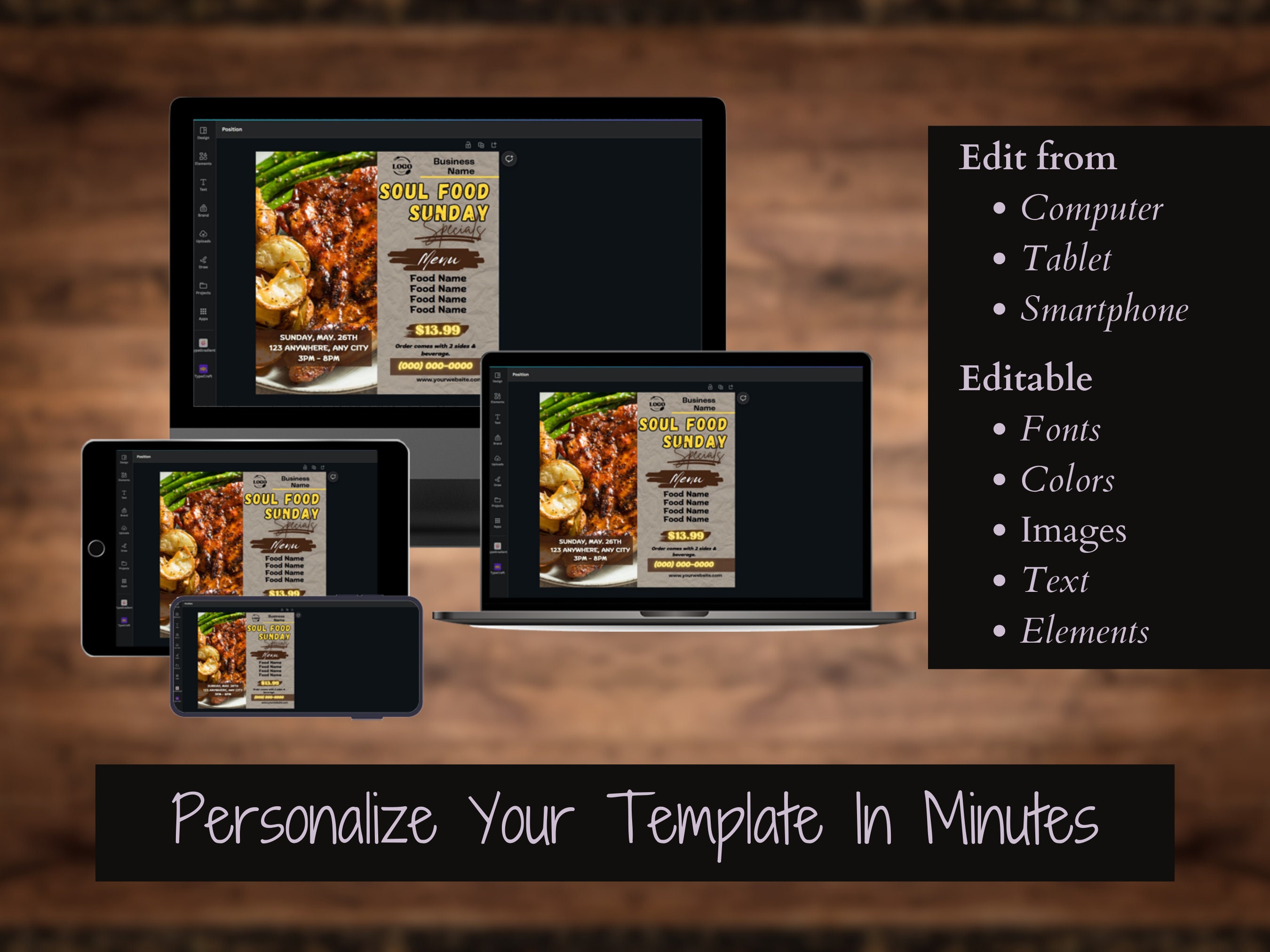 Soul Food Sunday Specials Flyer Template (canva Editable) - Etsy