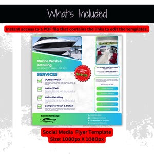 Marine Wash and Detailing Social Media Flyer Template Wash and ...
