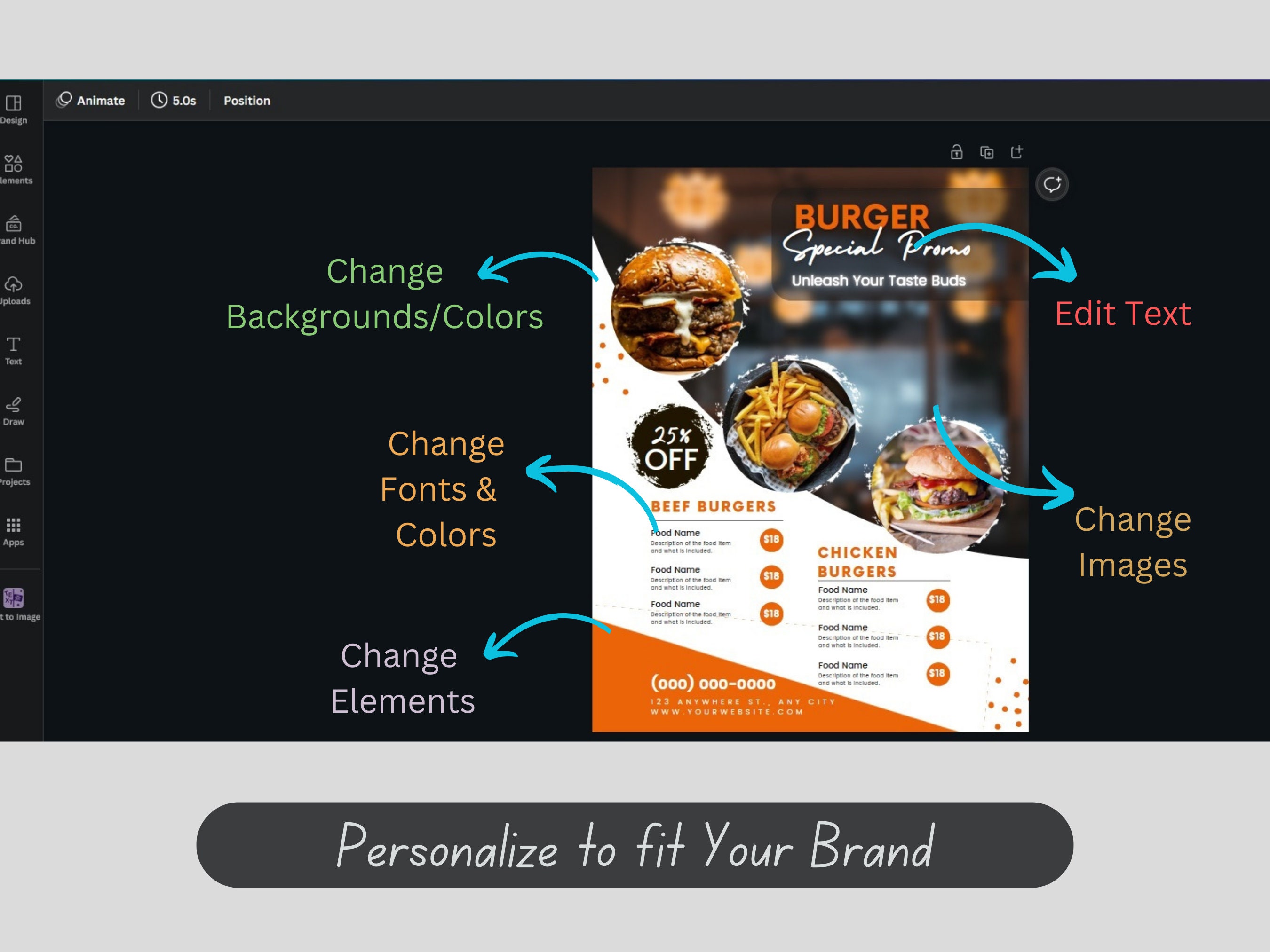 Burger Special Promo Flyer Burger Menu Template Restaurant Menu Flyer ...