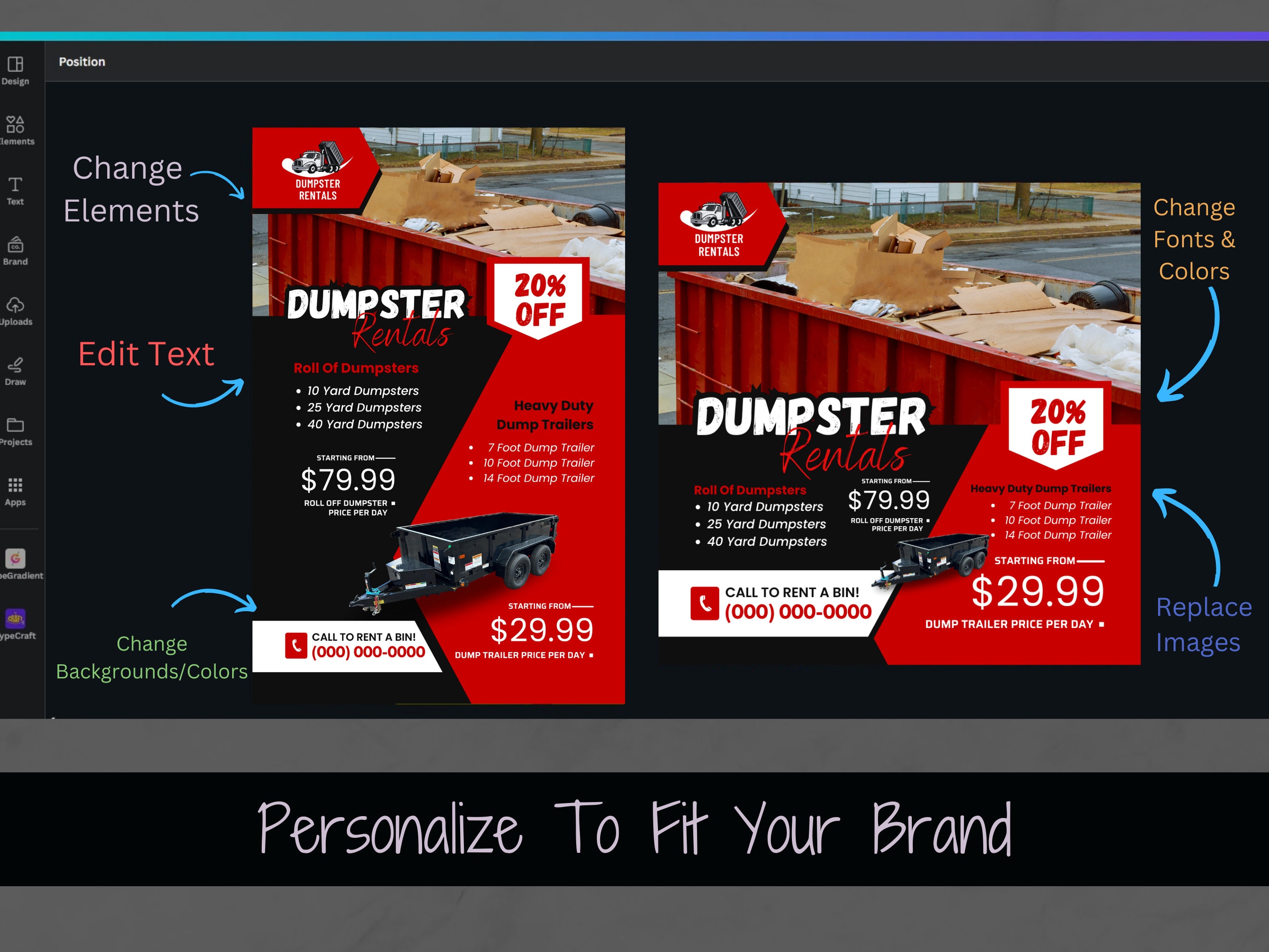 Dumpster Rental Flyer Templates Dumpster Rental Bundle Business Flyers ...