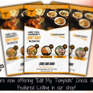 Weekend Specials Bundle Flyer Templates Food Specials Printable Flyer ...