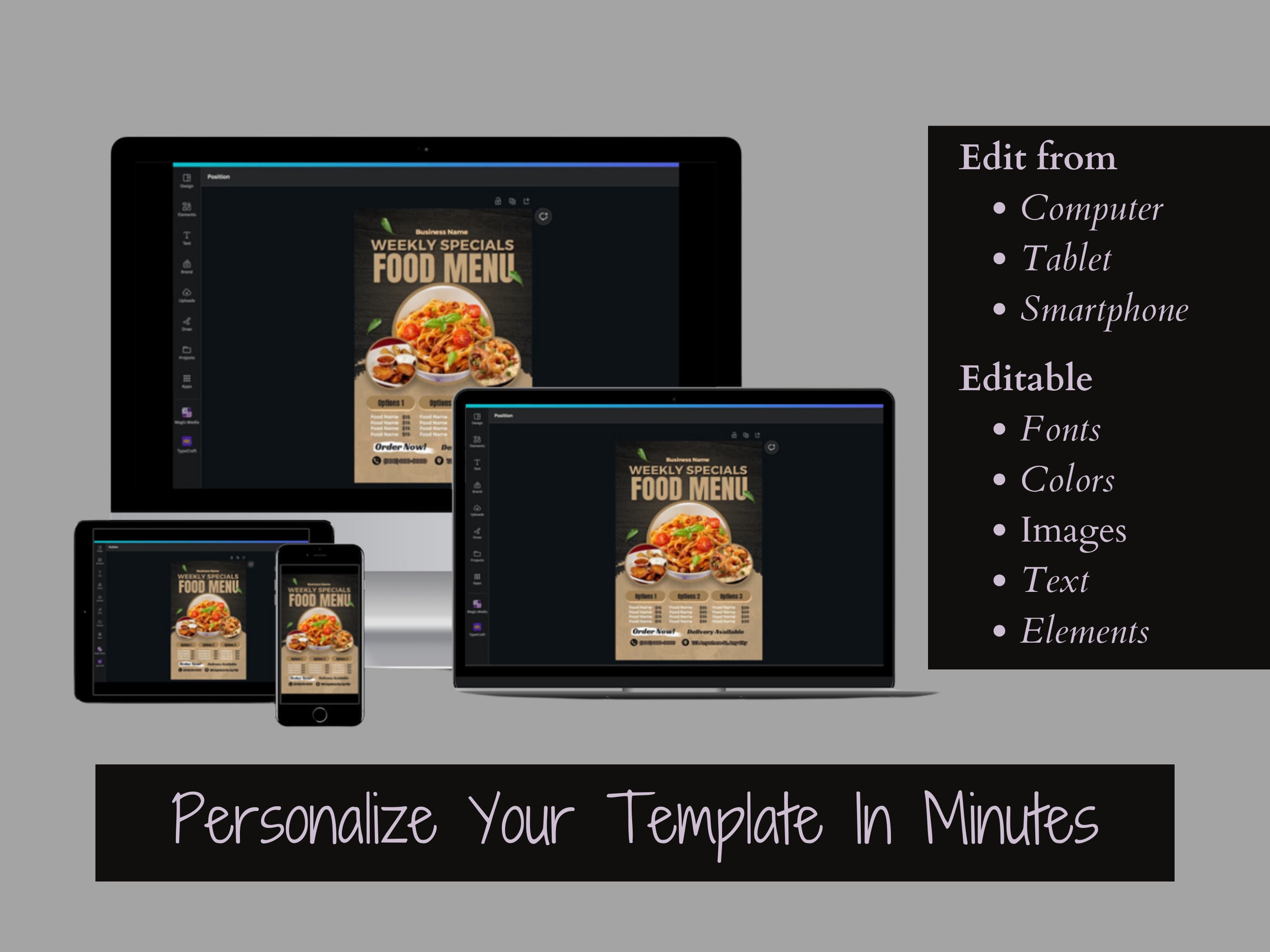 Weekly Specials Food Menu Flyer Template Restaurant Printable Food ...