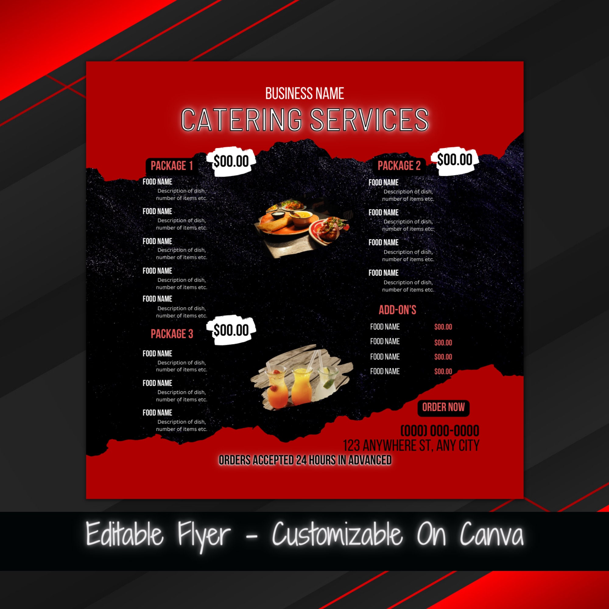 Catering Service Menu Social Media Flyer Template Catering Menu Cater ...