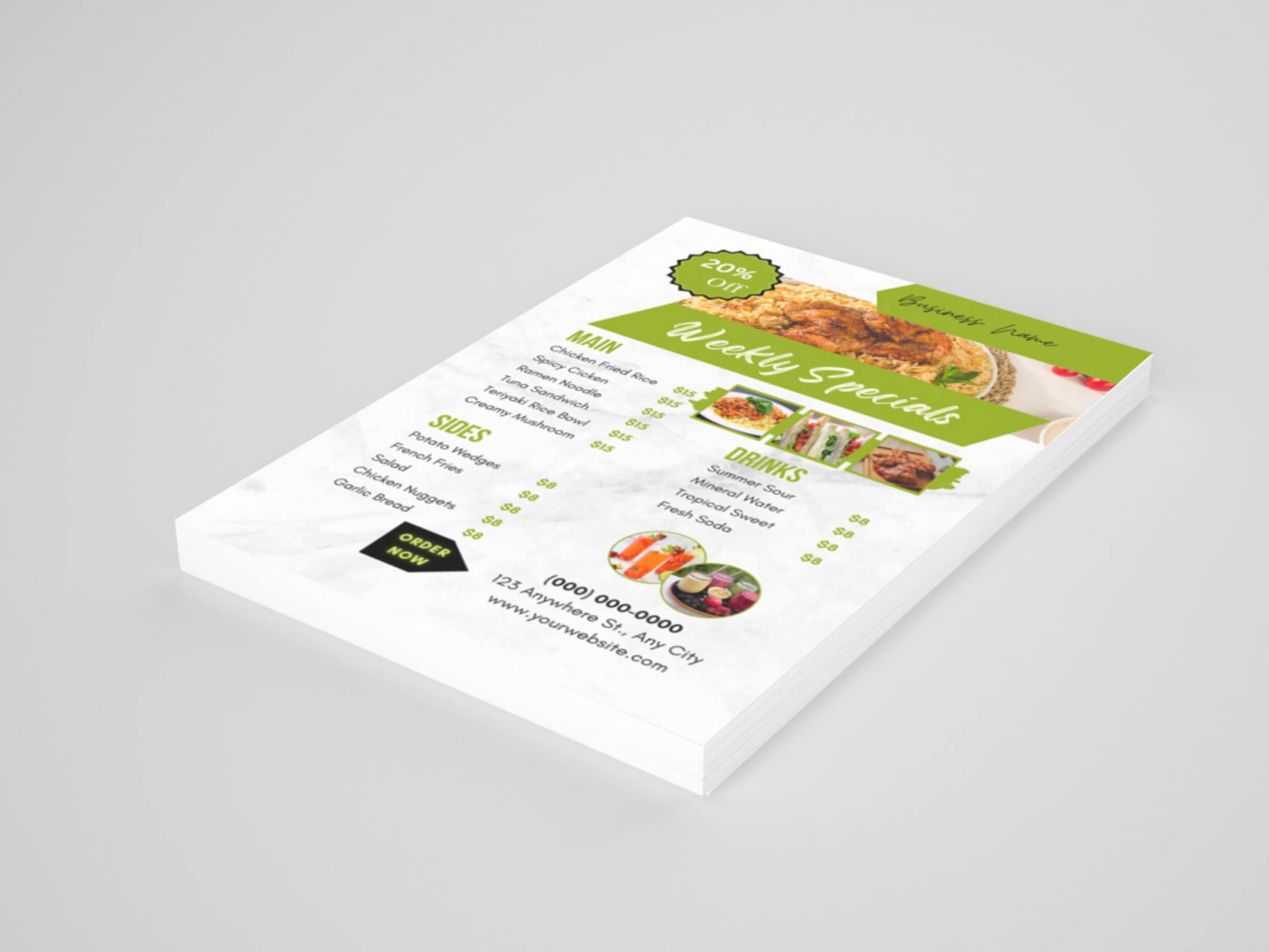 Editable Flyer Weekly Specials Printable Food Menu Restaurant Menu ...