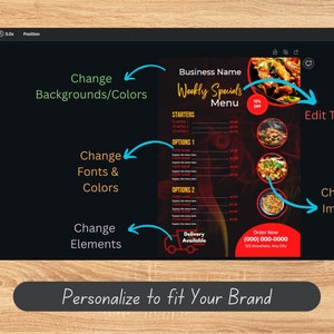 Editable Flyer Template Weekly Specials Food Menu Restaurant - Etsy
