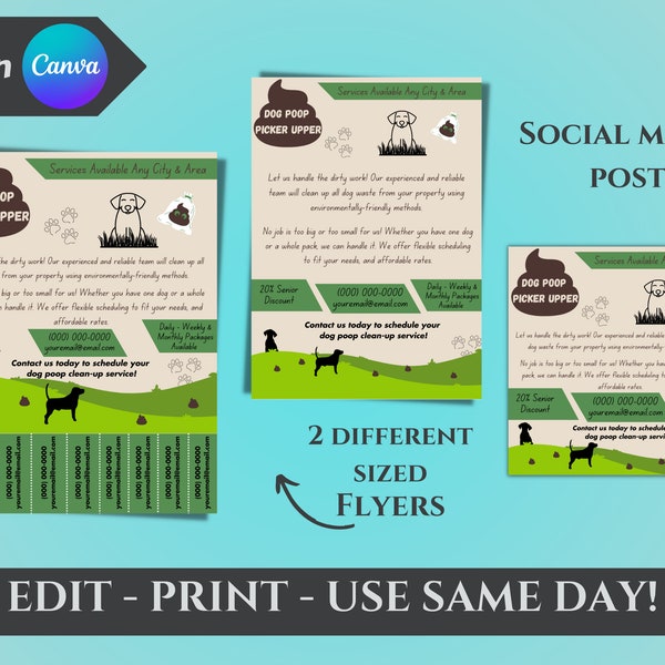 Dog Waste Removal Flyers - Etsy
