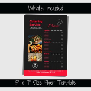 Printable Catering Menu Flyer Template Catering Services Flyer Catering ...