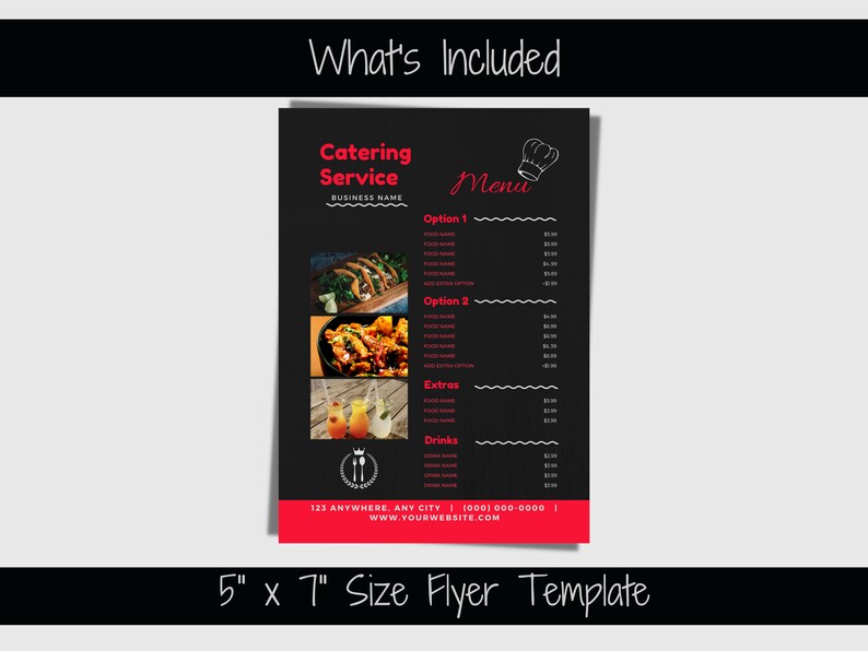 Printable Catering Menu Flyer Template Catering Services Flyer Catering ...