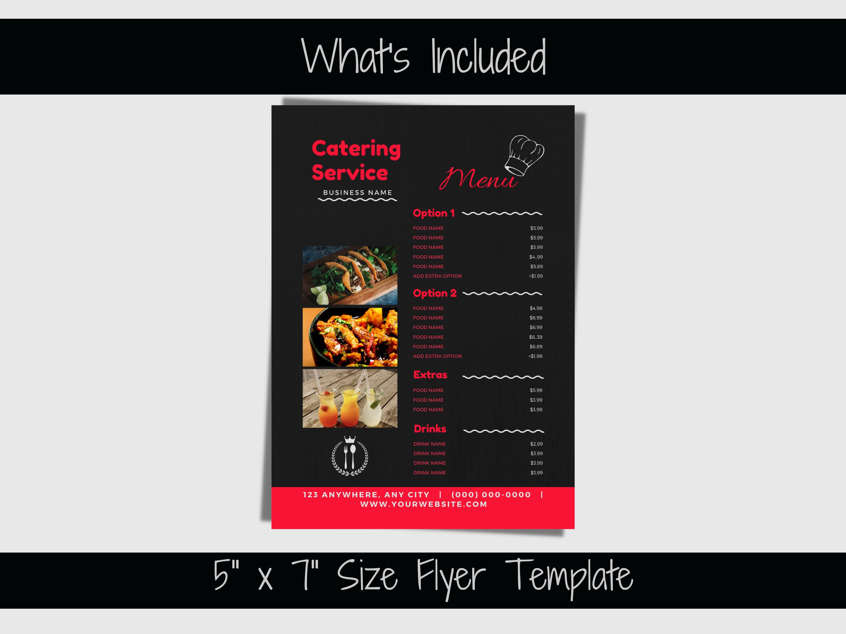 Printable Catering Menu Flyer Template Catering Services Flyer Catering ...