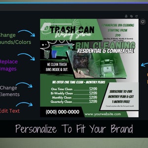 Trash Can Washing Service Flyer for Social Media Garbage Bin Cleaning ...