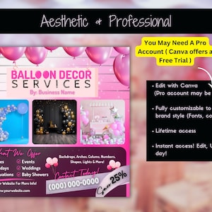 Balloon Decor Service Flyer Template Decor Business Flyer Balloon ...