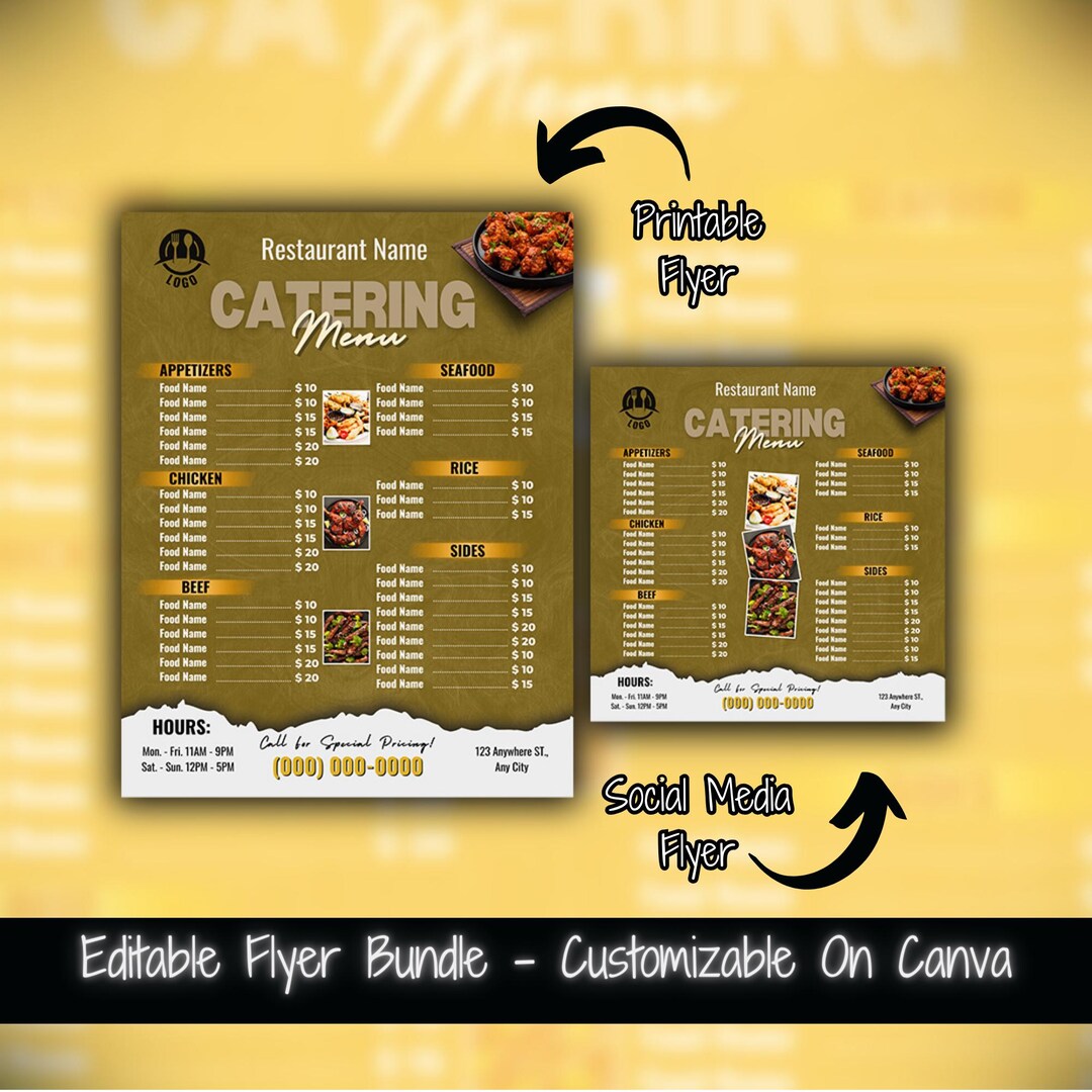 Catering Menu Bundle Templates Catering Event Flyer Restaurant ...