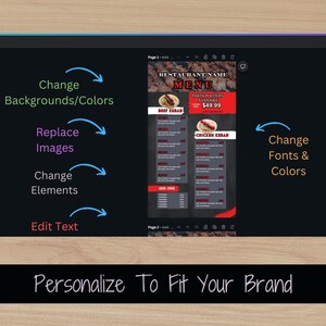 Digital Display TV Menu Board Template Static Digital Menu Board ...