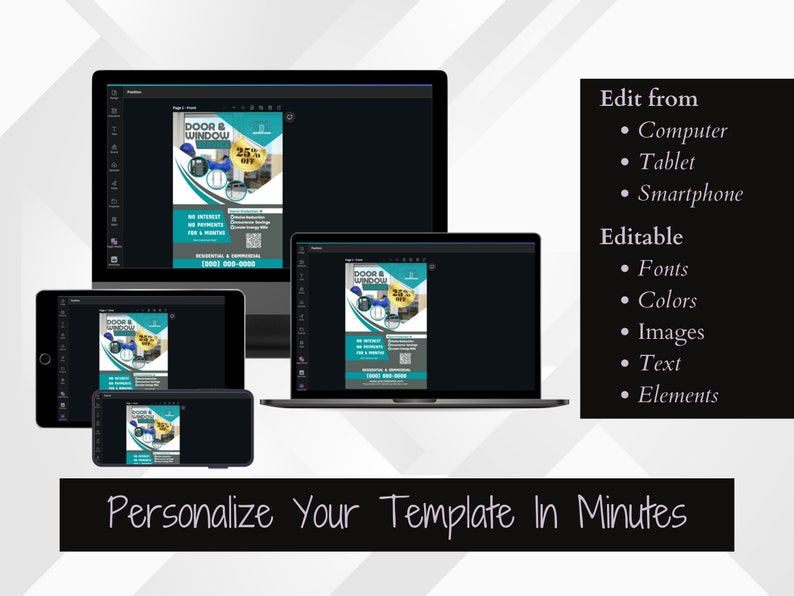 Printable Door & Window Service Flyer Template Door Repair Flyer Window ...