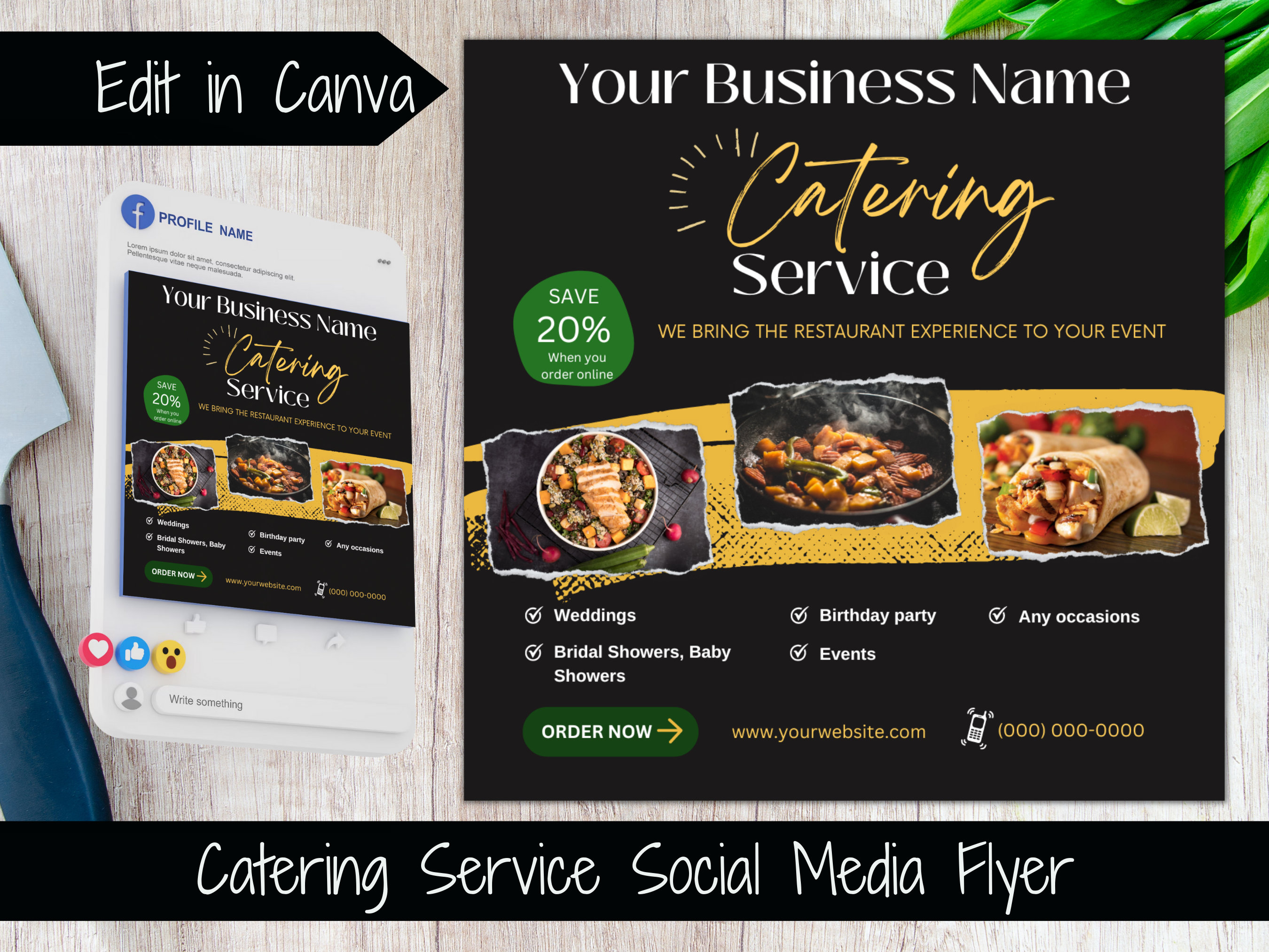 Catering Service Editable Flyer Template Catering Event Flyer Catering ...