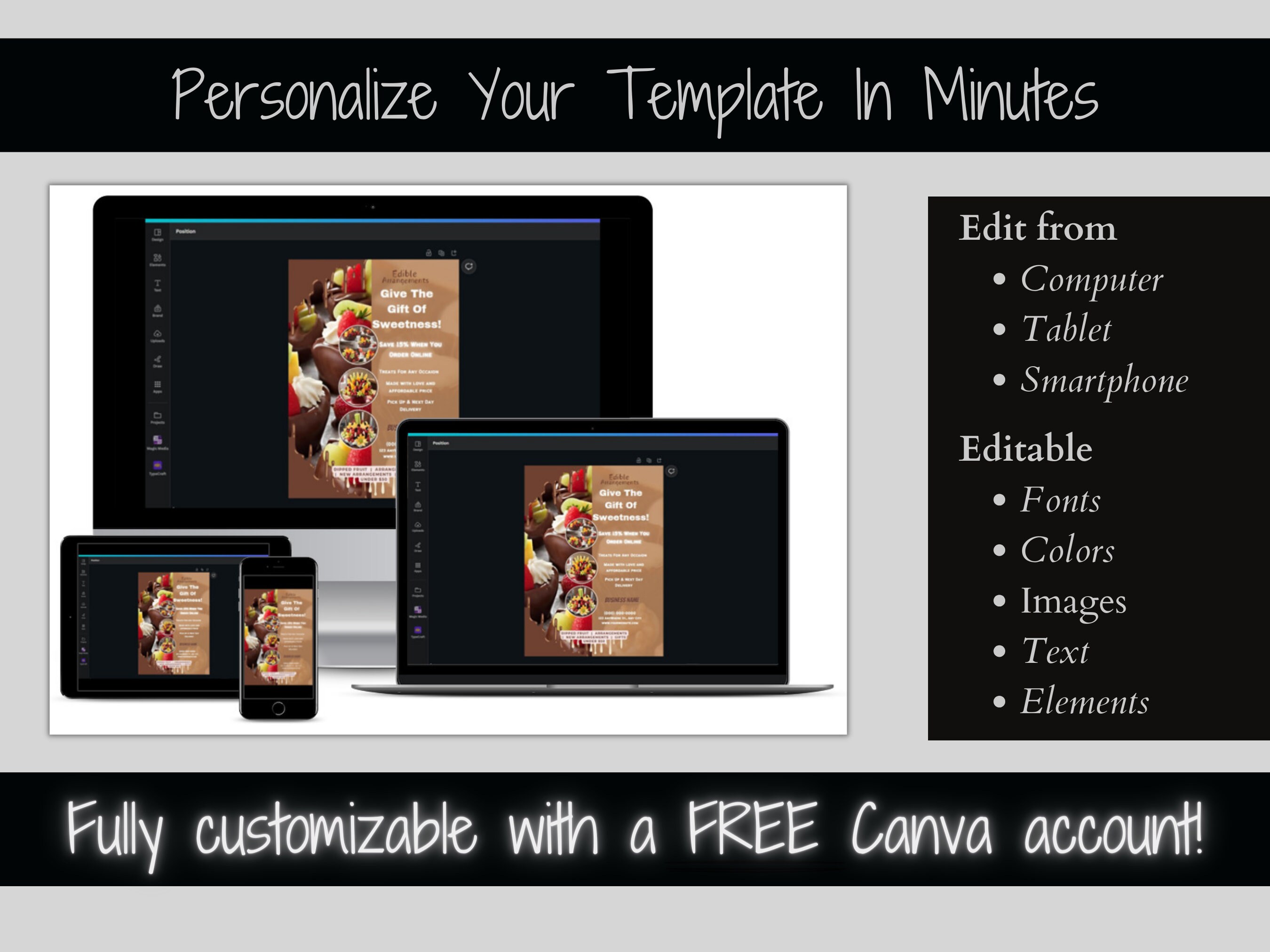 Printable Edible Arrangements Flyer Template Business Marketing Flyer ...
