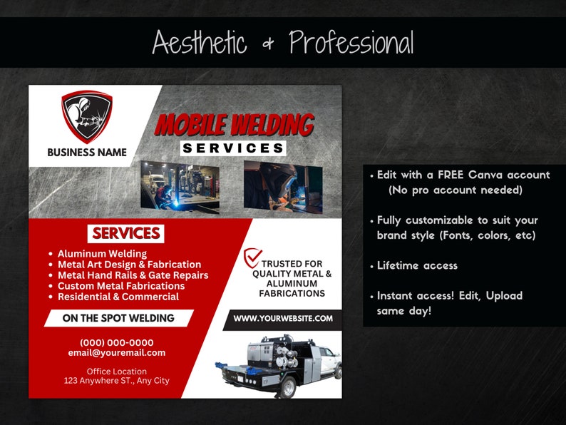 Mobile Welding Services Flyer Template, Social Media Post (digital ...