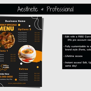 Editable Flyer Template Weekly Specials Food Menu Restaurant Menu ...