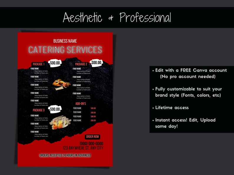 Printable Catering Menu Flyer Template Catering Services Flyer Catering ...