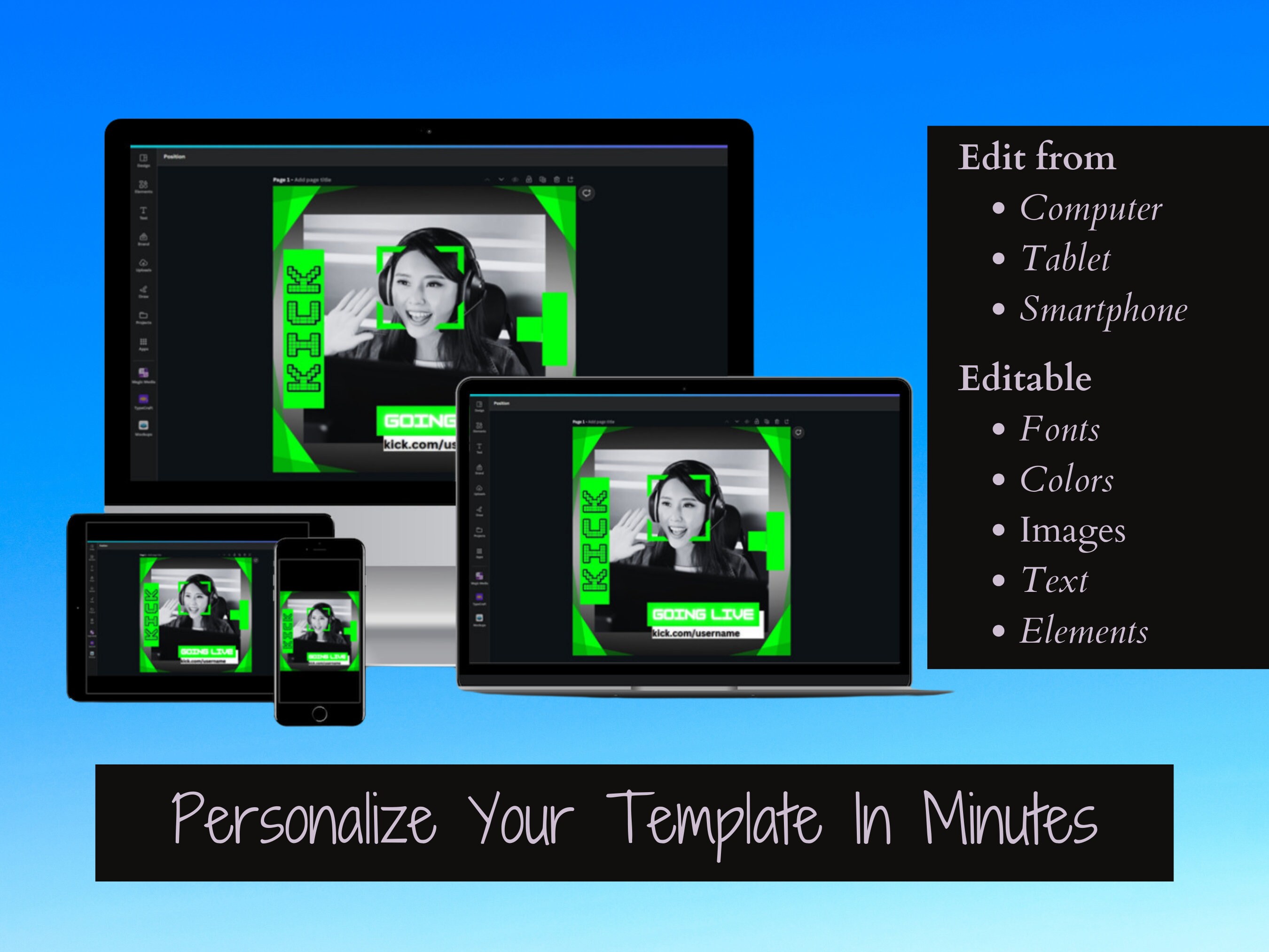 Editable Going Live Social Media Templates Kick Going Live Post Twitch ...