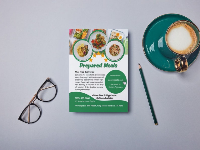 Printable Meal Packages Flyer Prepared Meals Delivery Service Flyer ...