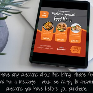 Weekend Specials Food Menu Flyer, Editable Canva Template (digital ...
