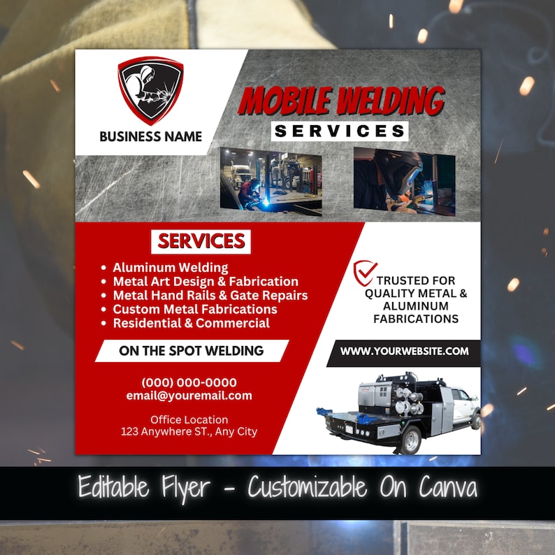Mobile Welding Services Flyer Template, Social Media Post (digital ...