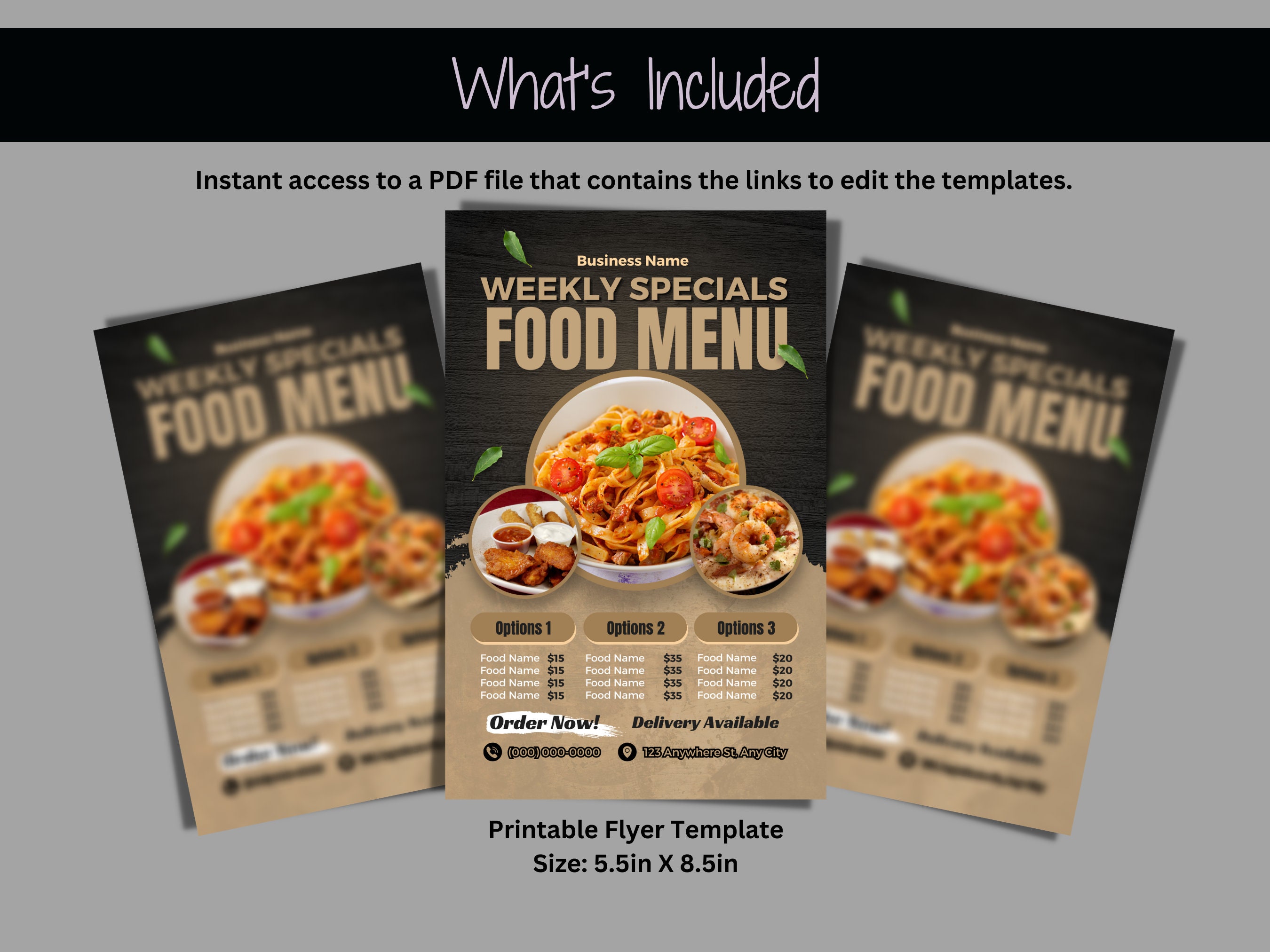 Weekly Specials Food Menu Flyer Template Restaurant Printable Food ...
