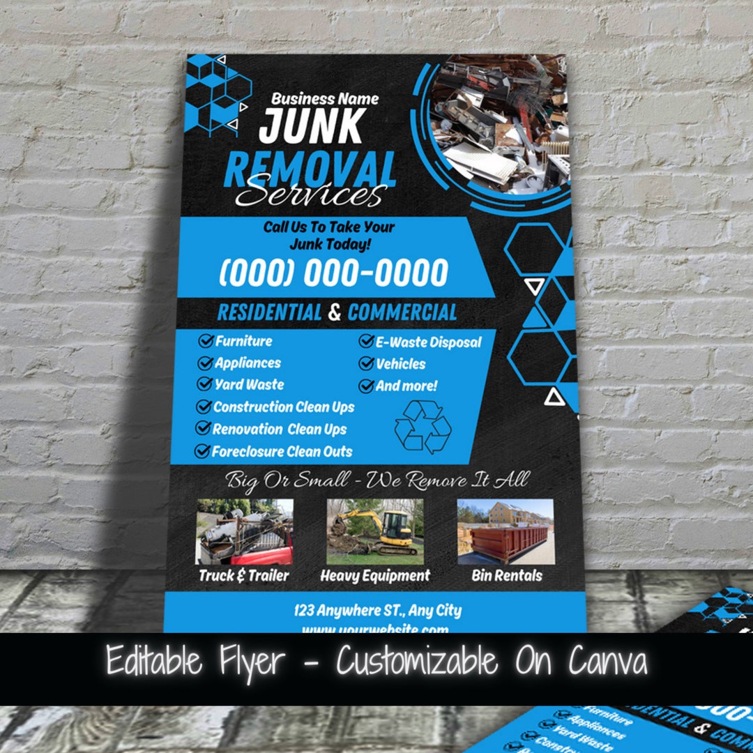 Junk Removal Service Printable Flyer Template Junk Hauling Business ...
