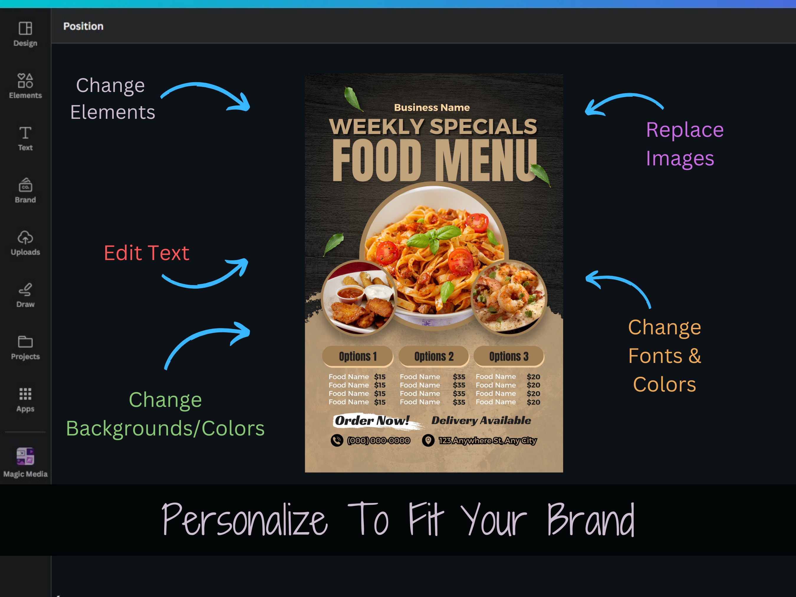 Weekly Specials Food Menu Flyer Template (canva) - Etsy UK