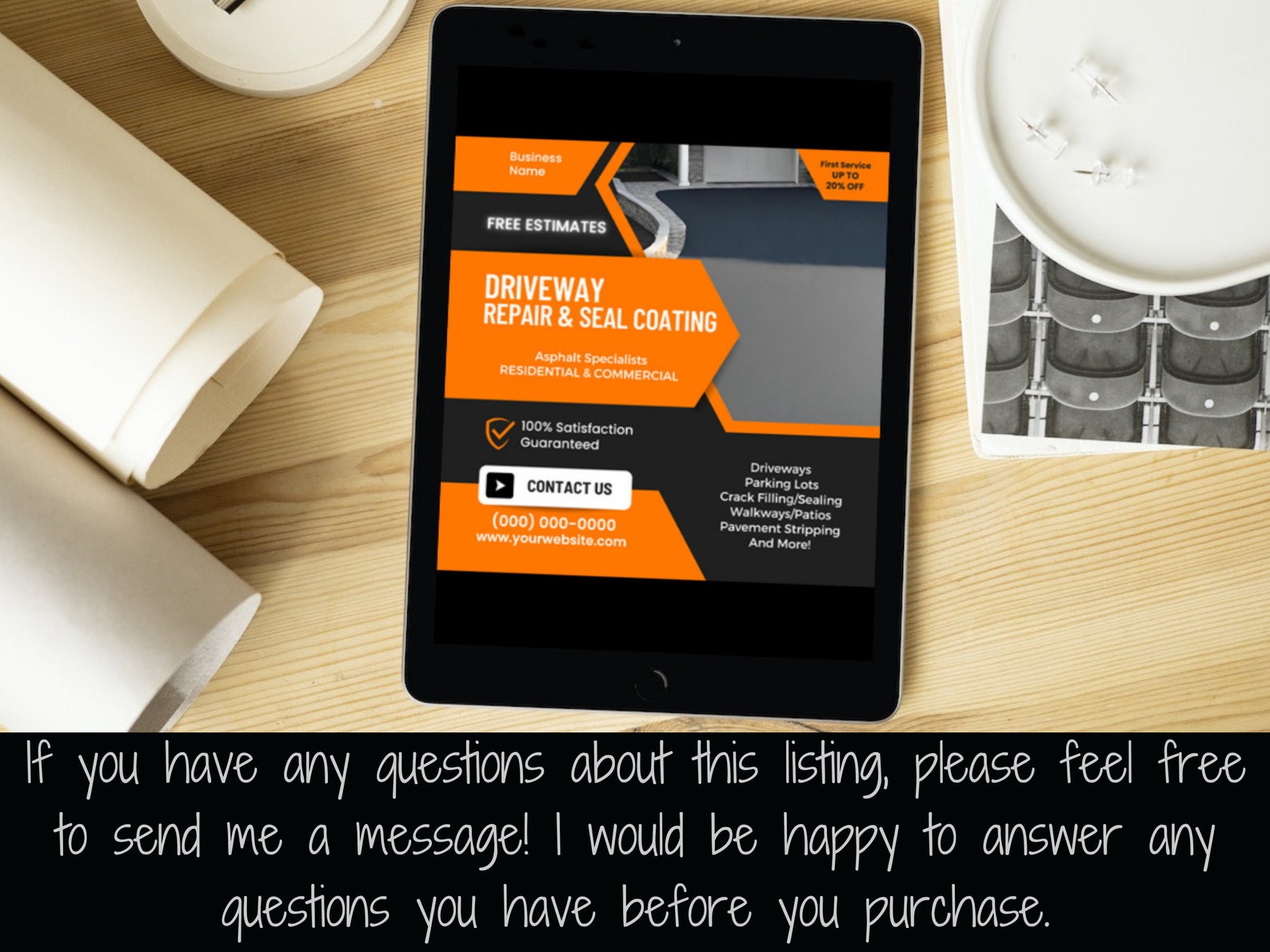 Asphalt Services Flyer Template: Driveway Repair, Social Media (digital ...